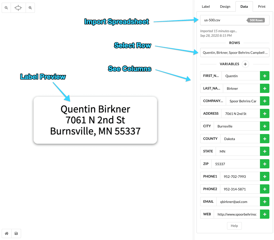 Setup Label Text