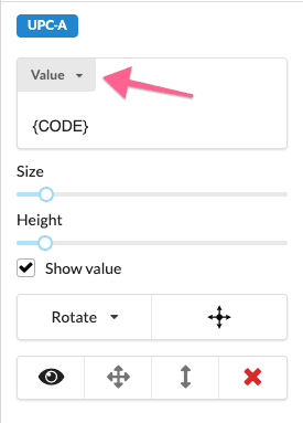Add a 2D barcode (QR Code). Paste in this value: https://www.google.com ...