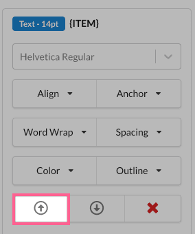 To fix this, click on the {ITEM} text object and repeatedly click the ...
