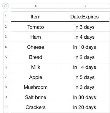 Our example uses two columns: