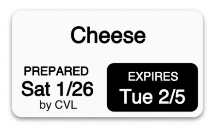 Create Food Rotation Labels With Automatic Relative Dates
