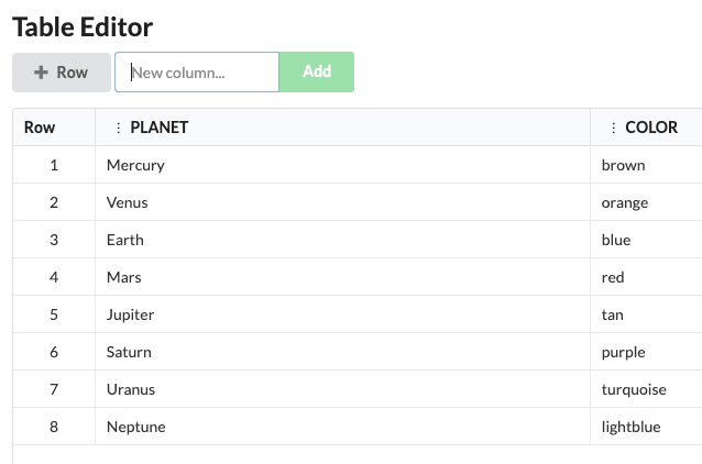 Dynamic Data (and color!) Using the Built-in Spreadsheet